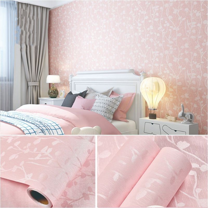 Plain Pink Textured Wall Wallpaper Plain Wall Sticker | Shopee Philippines