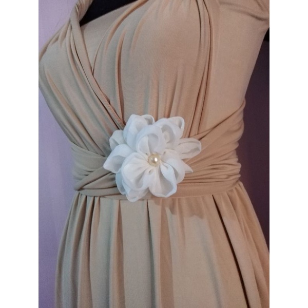 Chiffon Infinity Dress Flower Accesories | Shopee Philippines