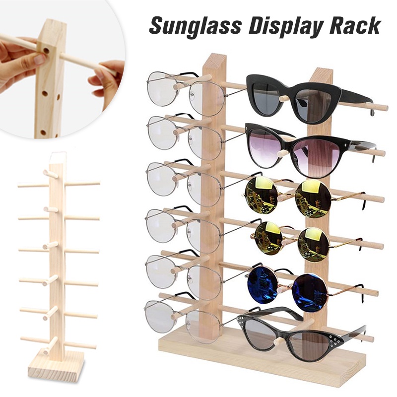 3/6 Layers Wooden Sunglass Rack Sunglasses Display Rack Organizer ...