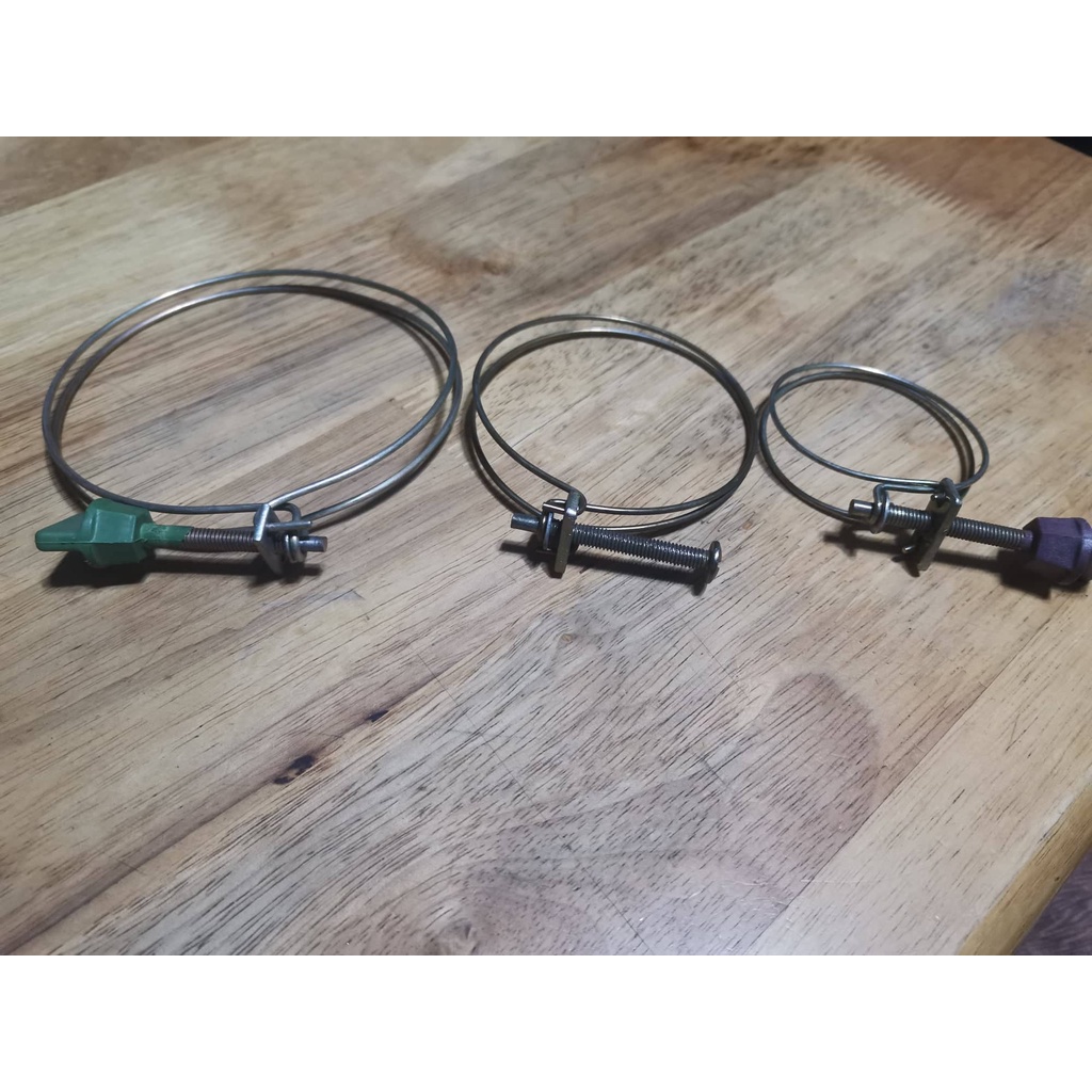 ADJUSTABLE HOSE CLAMP DOUBLE WIRE HOSE CLIP 2"/3"/4inch (2pcs) USE FOR ...