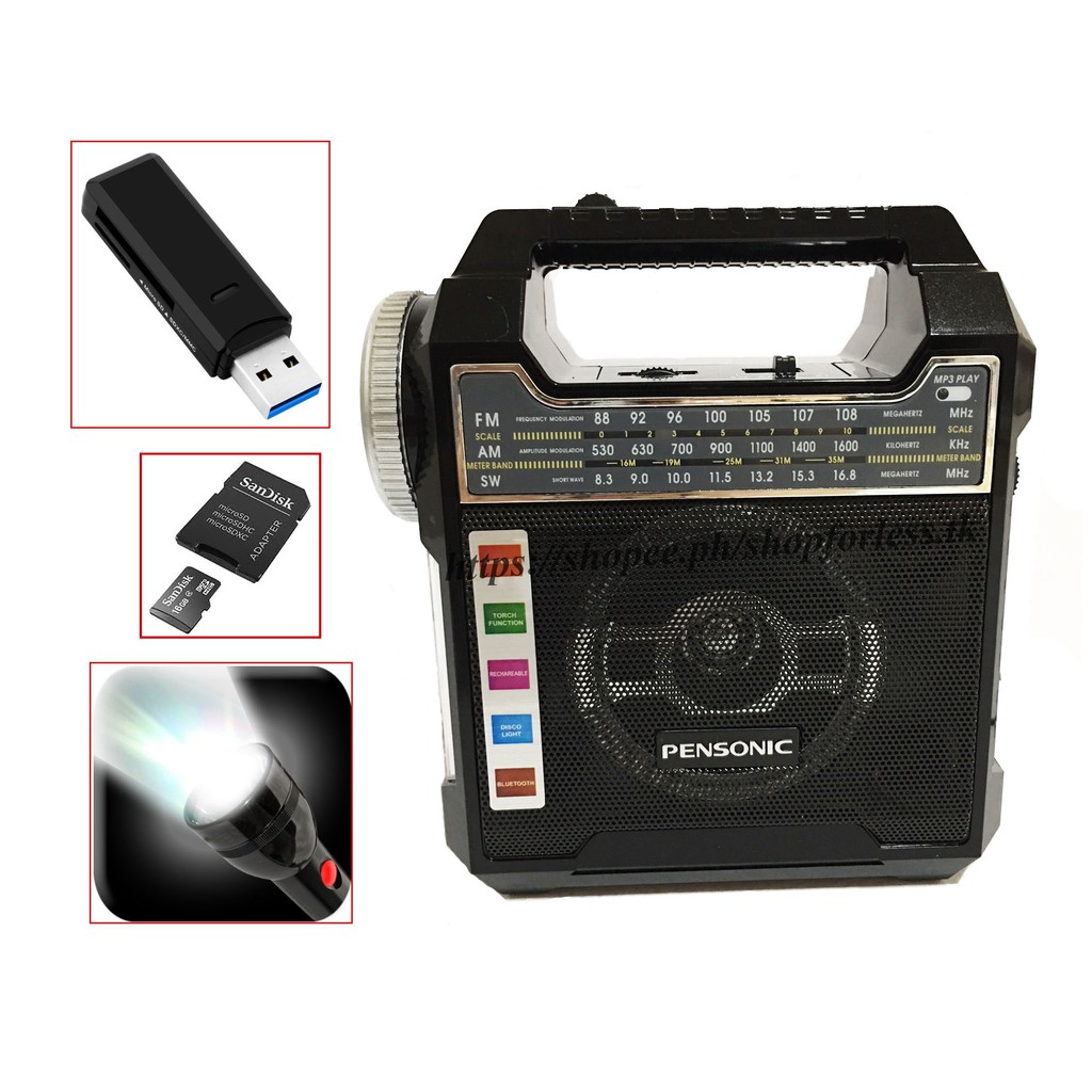 PENSONIC BLUETOOTH RECHARGEABLE AM FM RADIO | Shopee Philippines