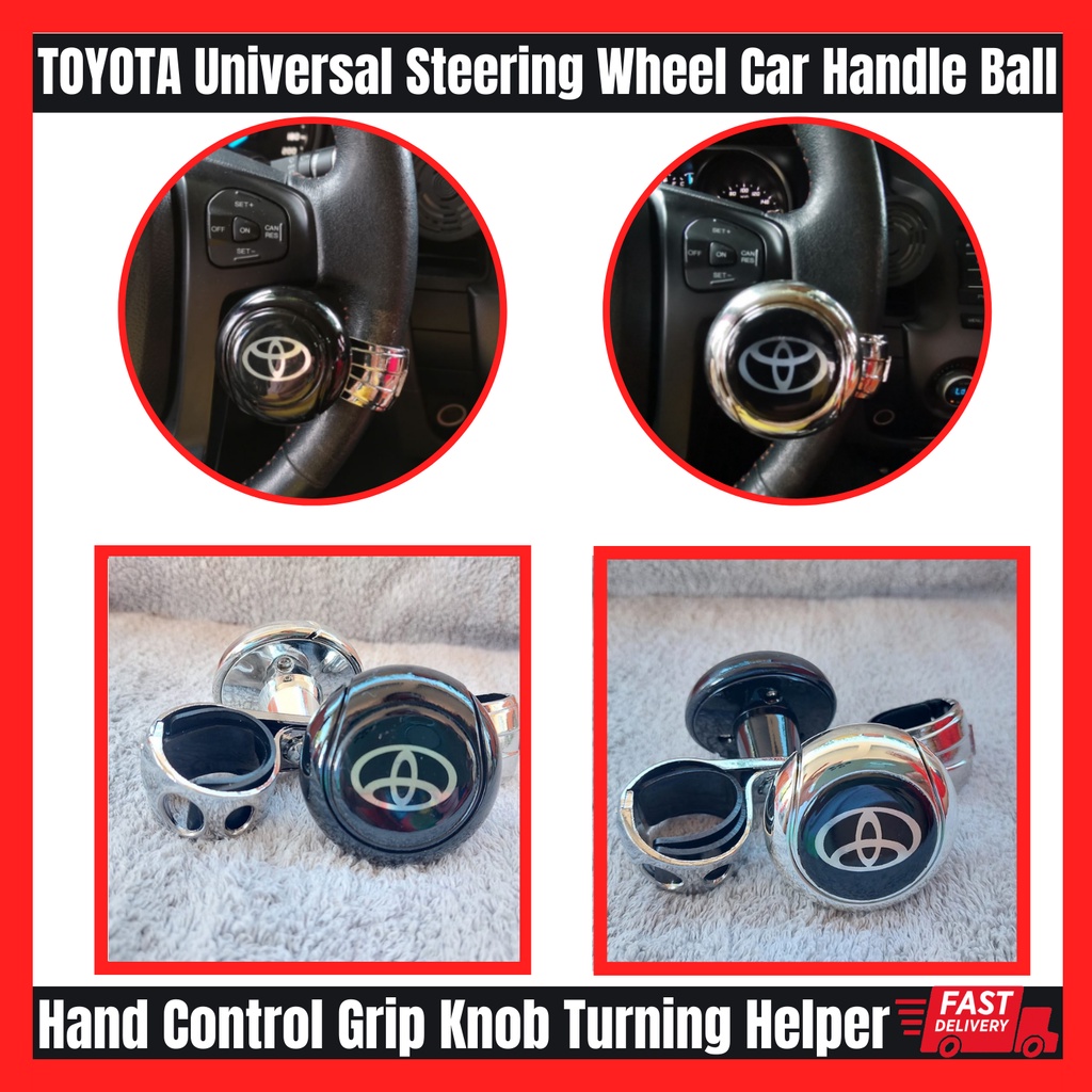 TOYOTA Universal Steering Wheel Car Handle Ball Hand Control Grip Knob ...