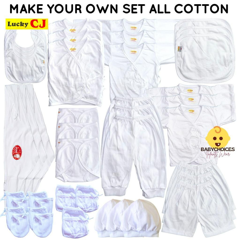 ALL WHITE LUCKYCJ COTTON NEWBORN CLOTHES / MAKE YOUR OWN BABY CLOTHES ...