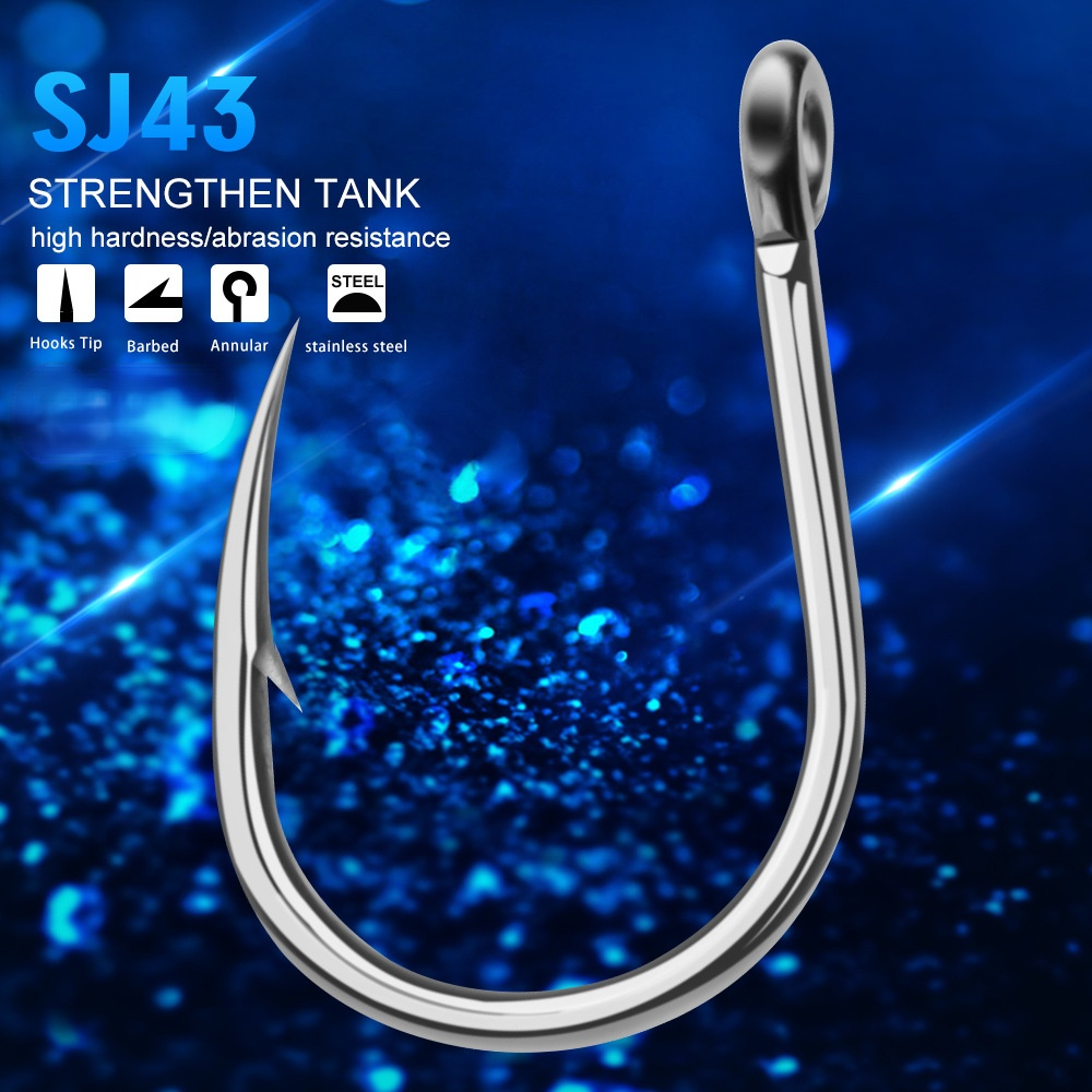 Sea Fishing Stainless Steel Hook with Barbed Hoop Hook Anti Seawater ...