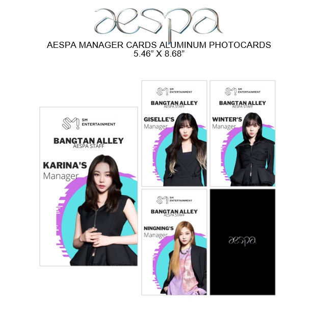 AESPA MANAGER CARD METALLIC PHOTOCARDS | Shopee Philippines