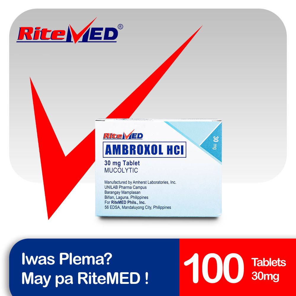 RiteMED Ambroxol 30mg 100 Tablets (Cough Relief) | Shopee Philippines