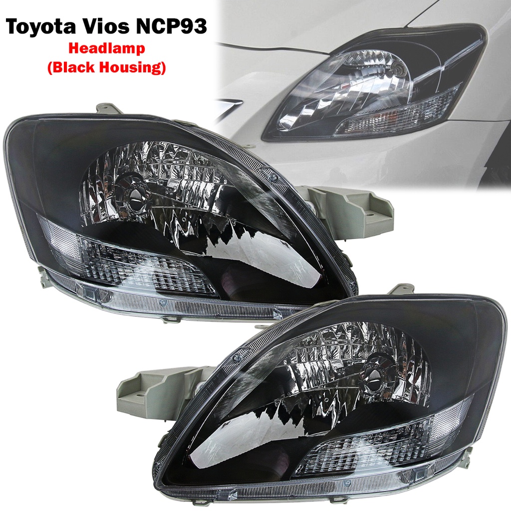 TOYOTA VIOS NCP93 (2007-2013) HEAD LAMP SMOKE LAMPU BESAR HITAM FRONT ...