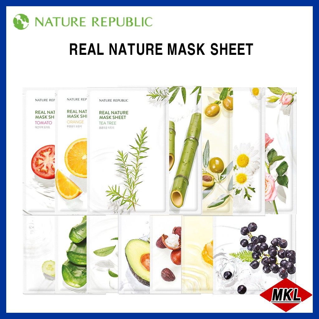 NATURE REPUBLIC REAL NATURE MASK SHEET 14type(Random) | Shopee Philippines