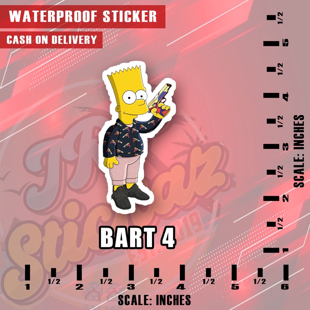 BART SIMPSON STICKERS (HOLOGRAM LAMINATED STICKERS) | Shopee Philippines