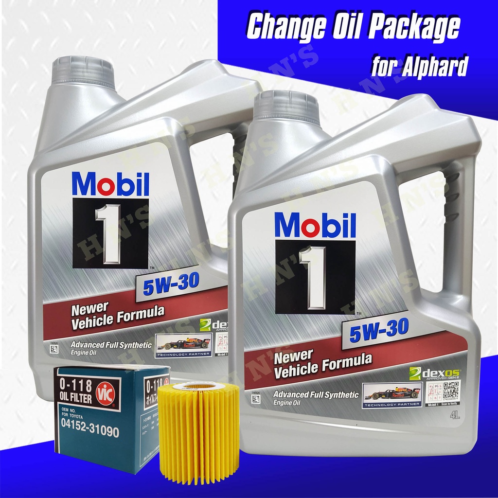 Mobil 1 5W-30 Fully Synthetic Oil Change Package for Toyota Alphard ...