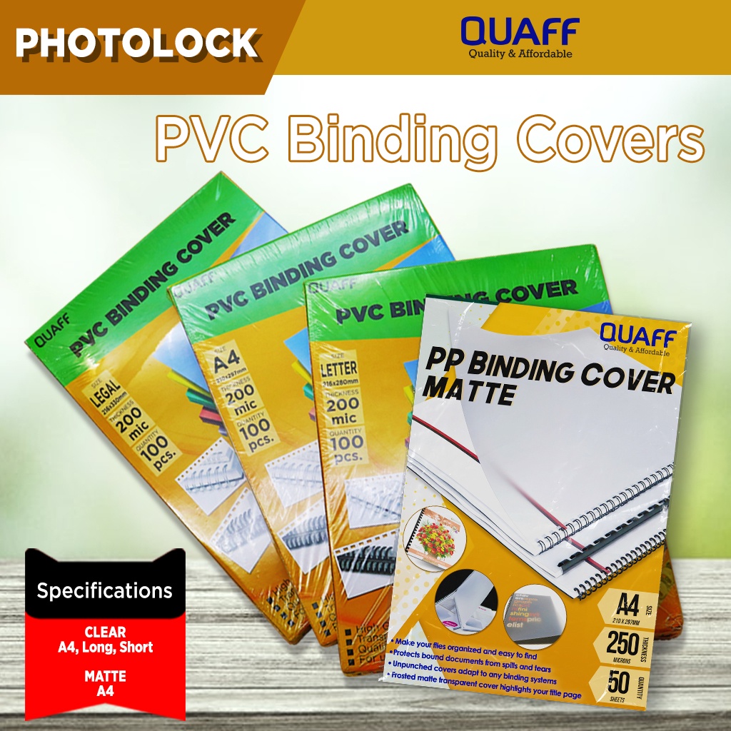 PVC BINDING COVER CLEAR (200 MICRON) & FROSTED MATTE (250 MICRON) A4 ...