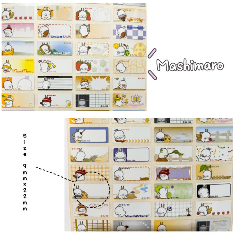 Mashimaro series Waterproof Cartoon Name Sticker Sticker Nama Kartun ...