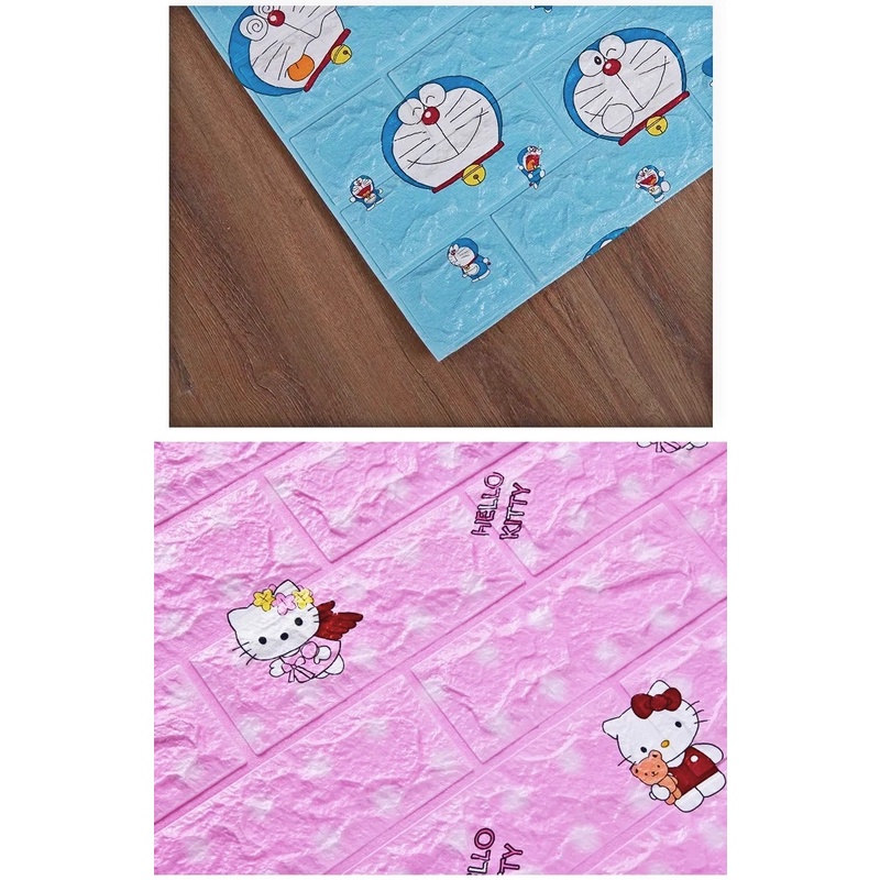 Hello Kitty 3D Foam Wallpaper Adhesive Wall Decor Sticker for Bedroom ...