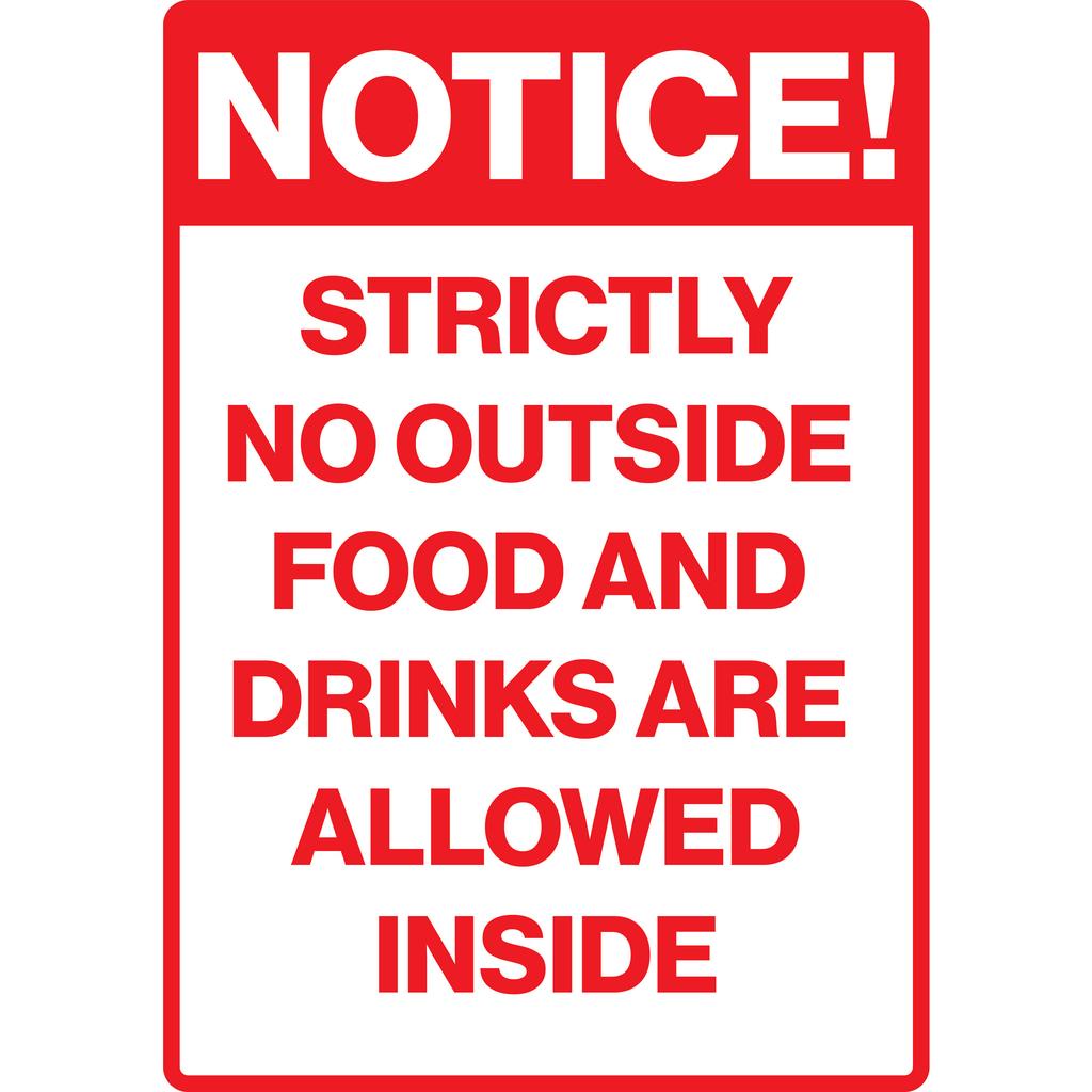 No Outside Food And Beverage Allowed Signs, Signage on 3mm Sintra ...