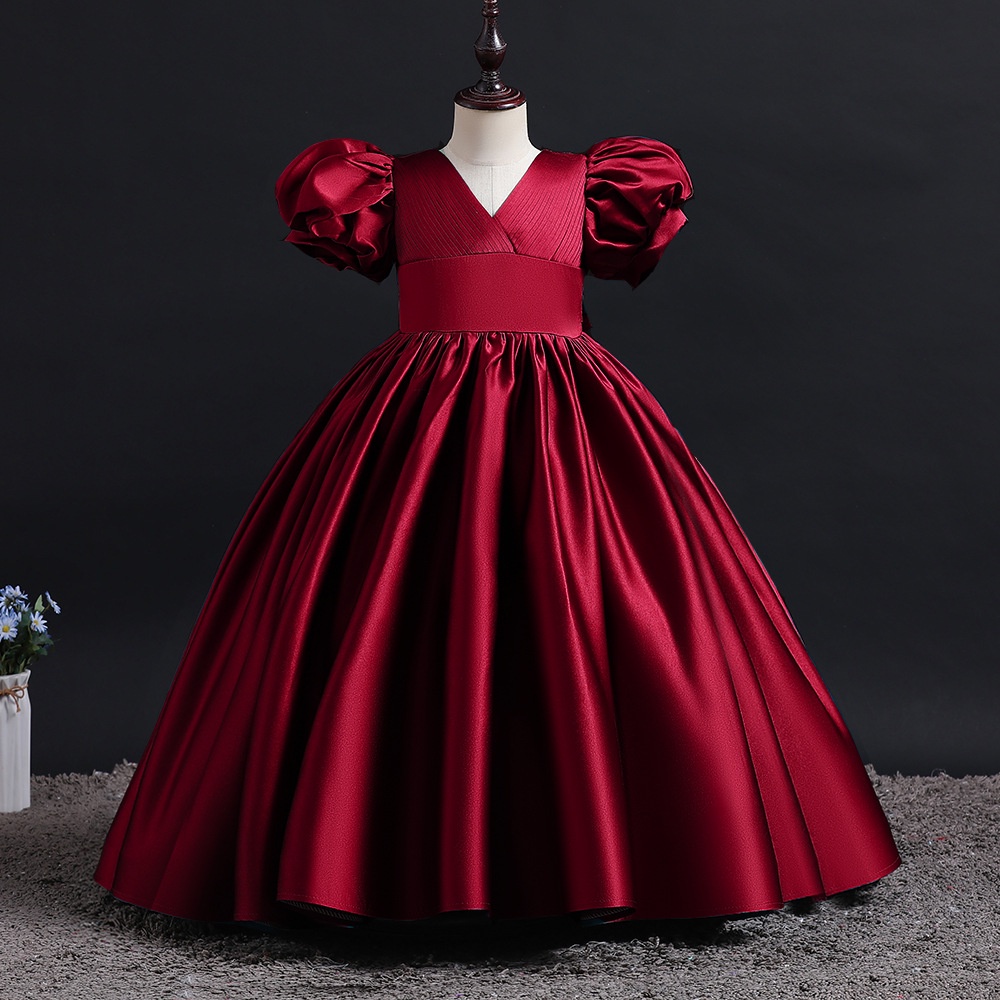 White Dress for Kids Girl Princess Satins Birthday Dress Angel Wing ...