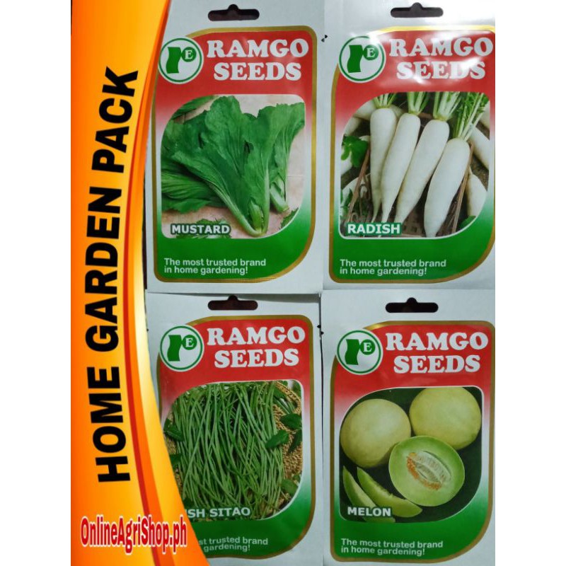 RAMGO VEGETABLE SEED PACKS ( MUSTARD / MELON / RADISH / BUSH SITAO ...