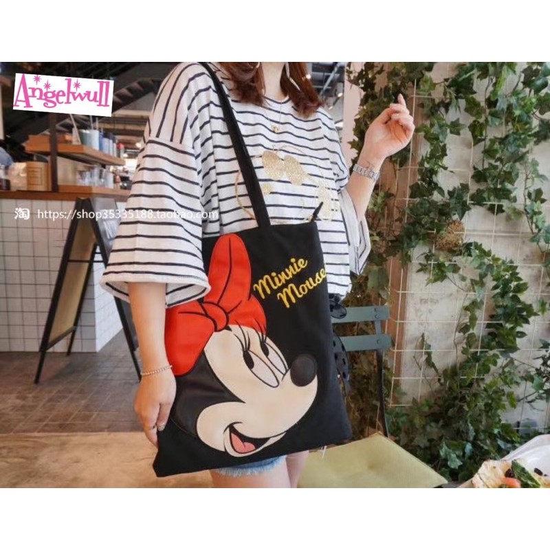 Meshop korean Mickey Minnie Handbags Cartoon Cute Mickey Mouse Canvas ...