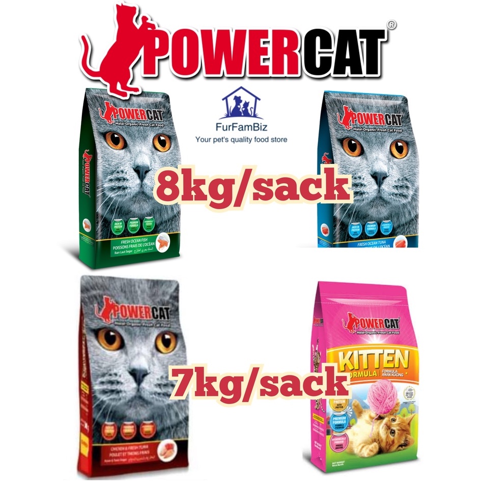 POWERCAT CAT DRY FOOD 7KG - 8KG PER SACKS | Shopee Philippines