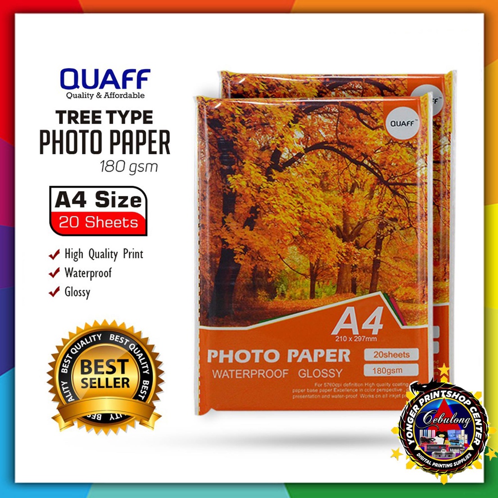 QUAFF 180 GSM WATER PROOF GLOSSY PHOTOPAPER | Shopee Philippines
