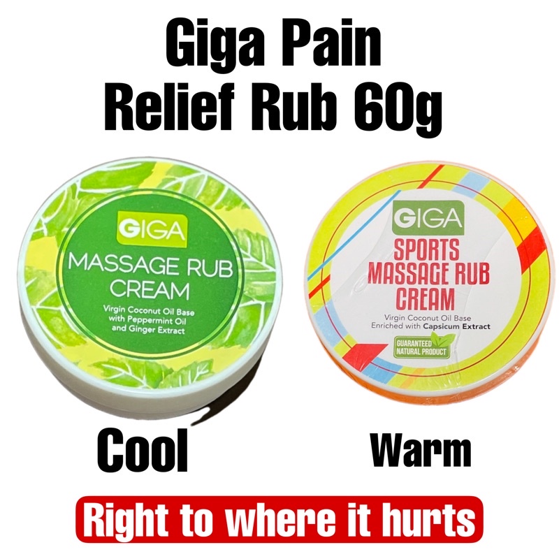 Giga Peppermint & Ginger Natural Massage Rub Cream Duo 60g ( Original ...