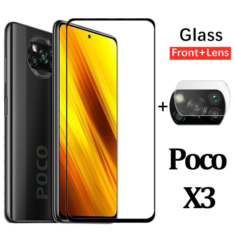 Poco X3 9H Glass Full Glue Cover Tempered Glass For Xiaomi Poco phone ...