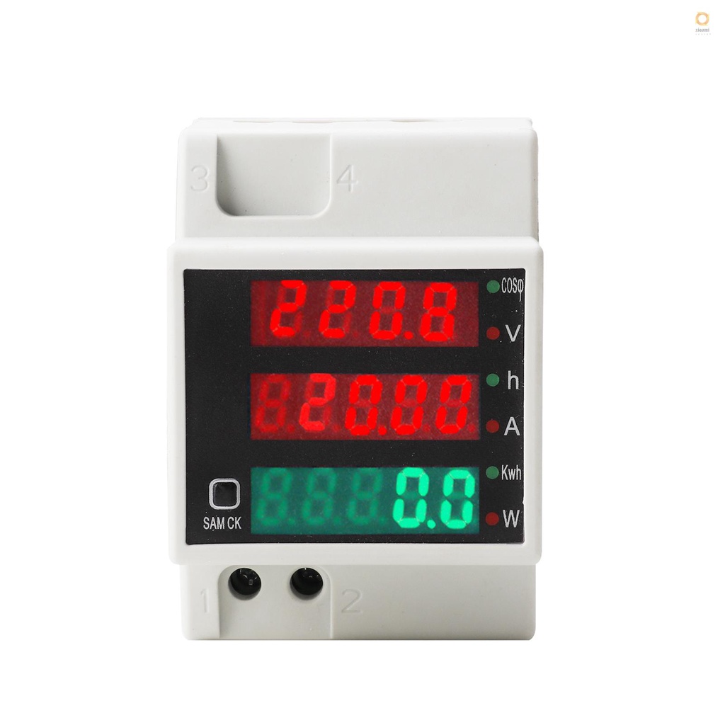 QUT AC80-300V 100A Digital Energy Meter DIN Rail Multimeter Electric ...