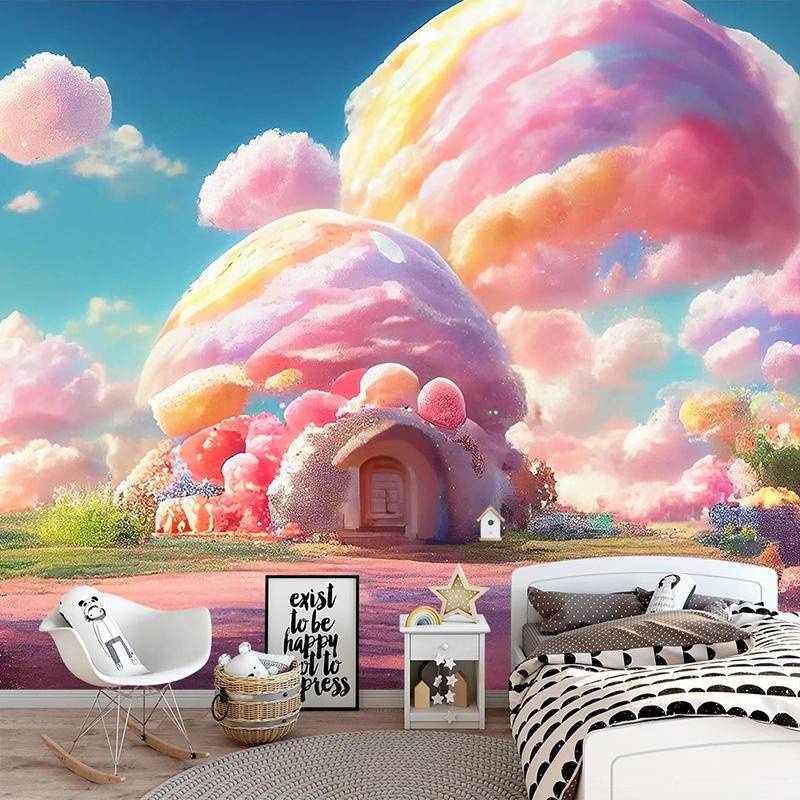 marshmallow custom wall room room baby wallpaper room kindergarten ...