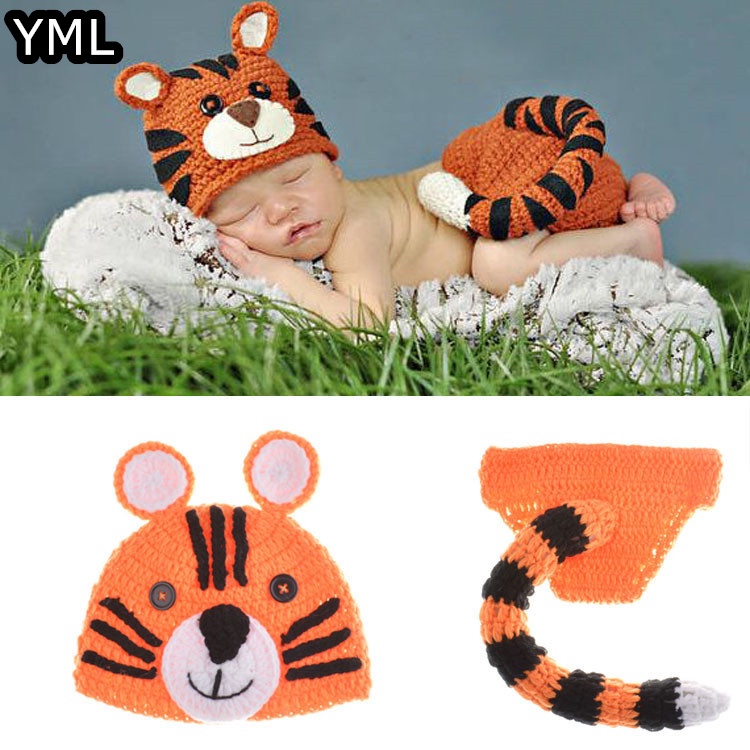 Newborn Costume For Photography Crochet Tiger Design Baby Newborn ...
