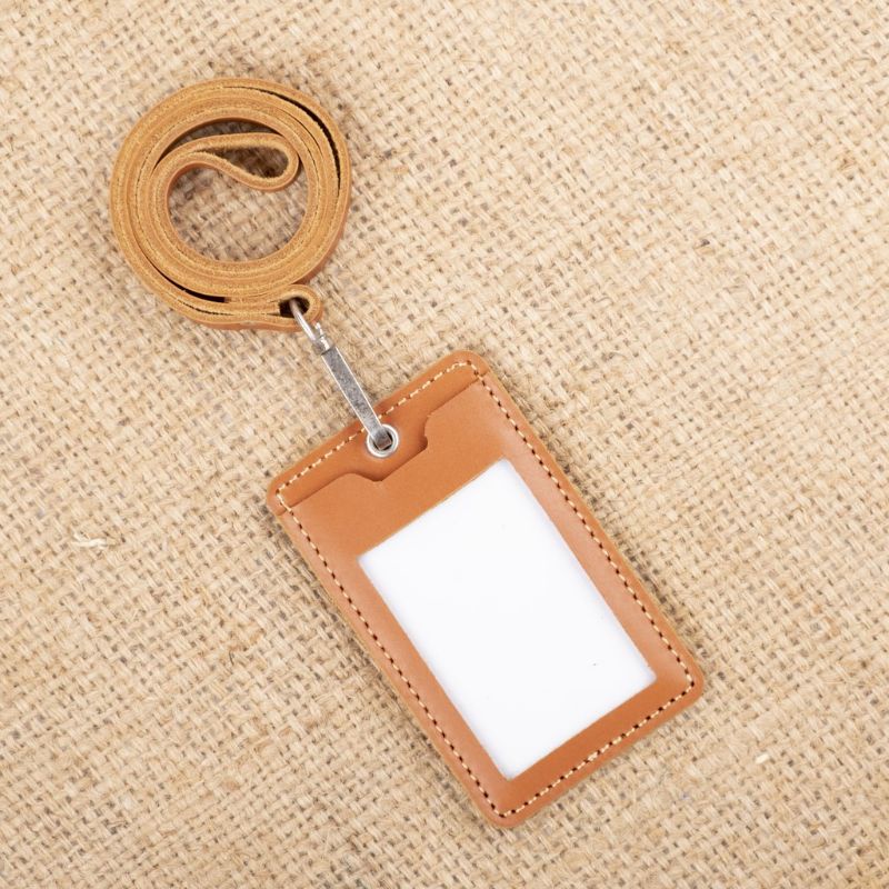 PRIA GANTUNGAN Genuine Cowhide Leather Name Tag Card Holder|Male And ...