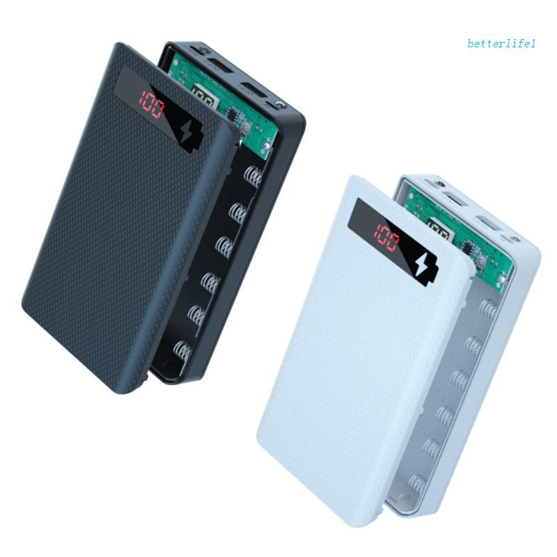 BTM 18650 Power Bank Case Dual USB Mobile Phone Charge Wireless Charger ...