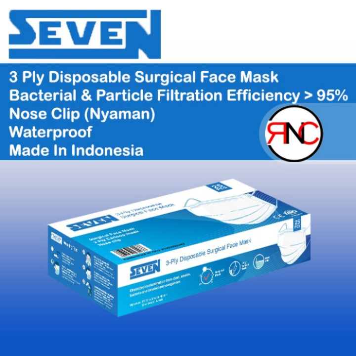 Seven Medical Mask 3 Ply Contents 25 Pcs (there Are 3 Colors) | Shopee ...