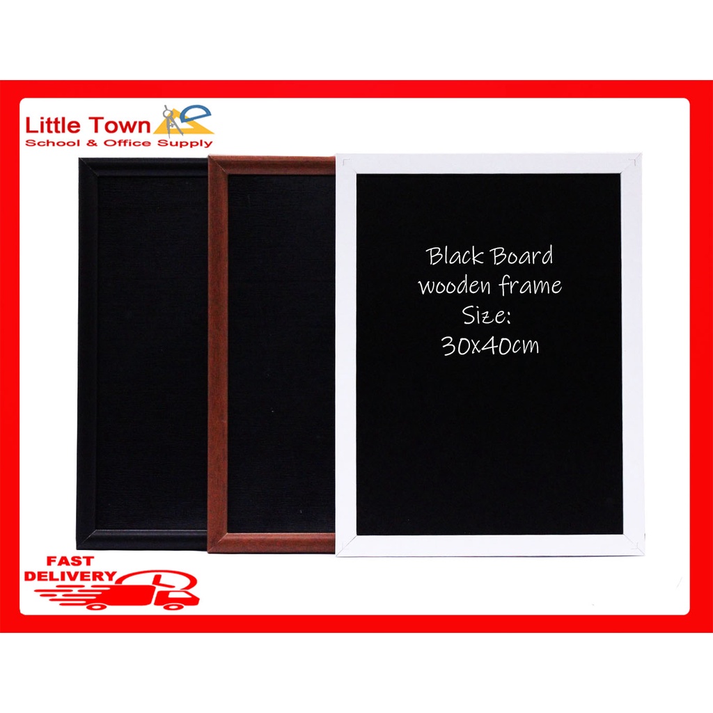 Blackboard / chalkboard colored wooden frame size 30x40cm | Shopee ...