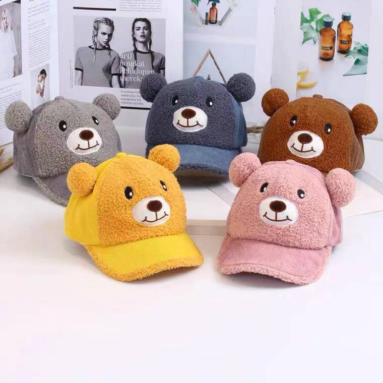 Baby Hats Children Baseball Cap Kids Cartoon Bear Boys And Girls Travel ...