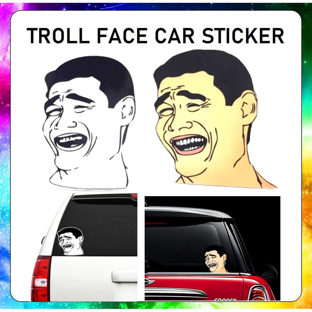 Troll face car sticker. Outdoor sticker Waterproof | Shopee Philippines