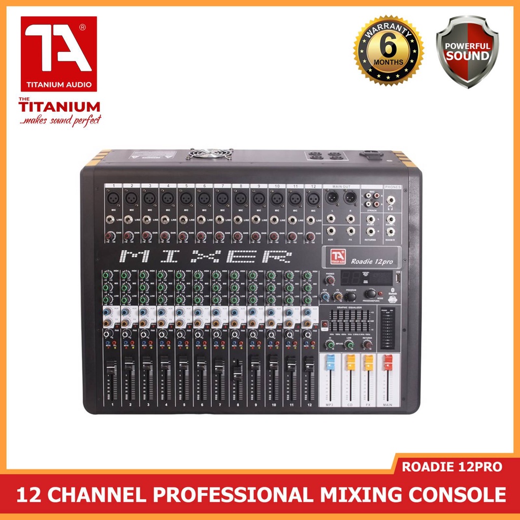 Titanium Audio Powered Mixer Curve 12 Channel Powered Mixer Roadie ...