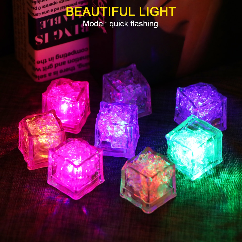 LED Ice Cubes Glowing Party Flash Light Luminous Neon Wedding Festival ...