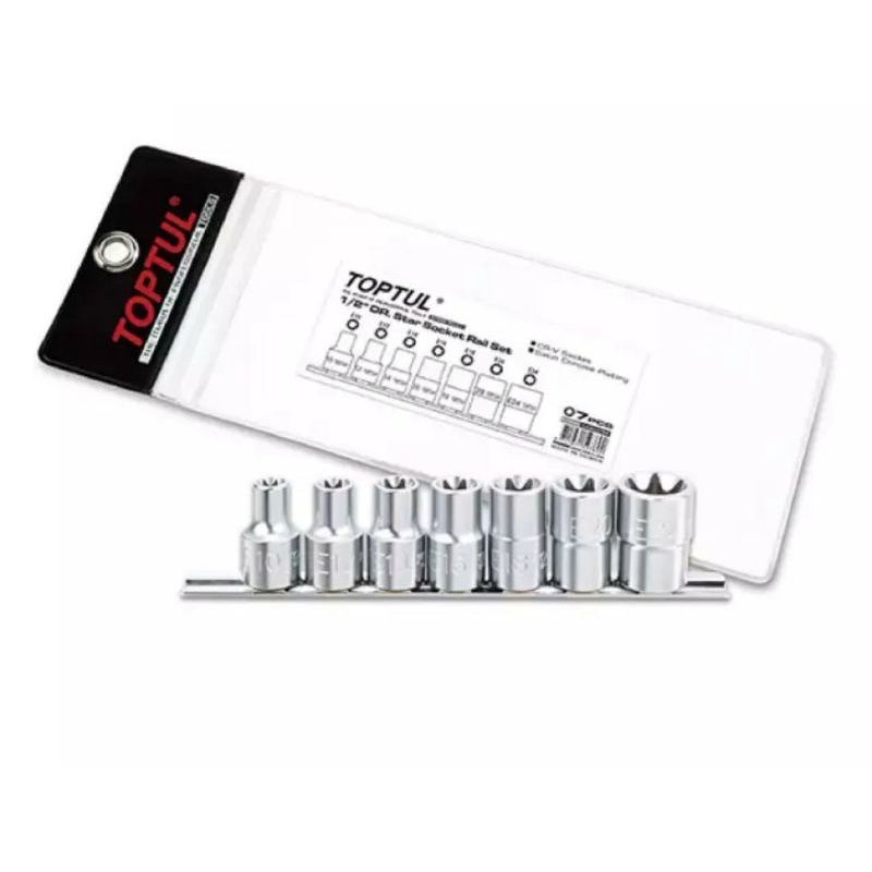 TOPTUL 7PCS 1/2" DR. Star Socket Rail Set (GAAG0704) | Shopee Philippines