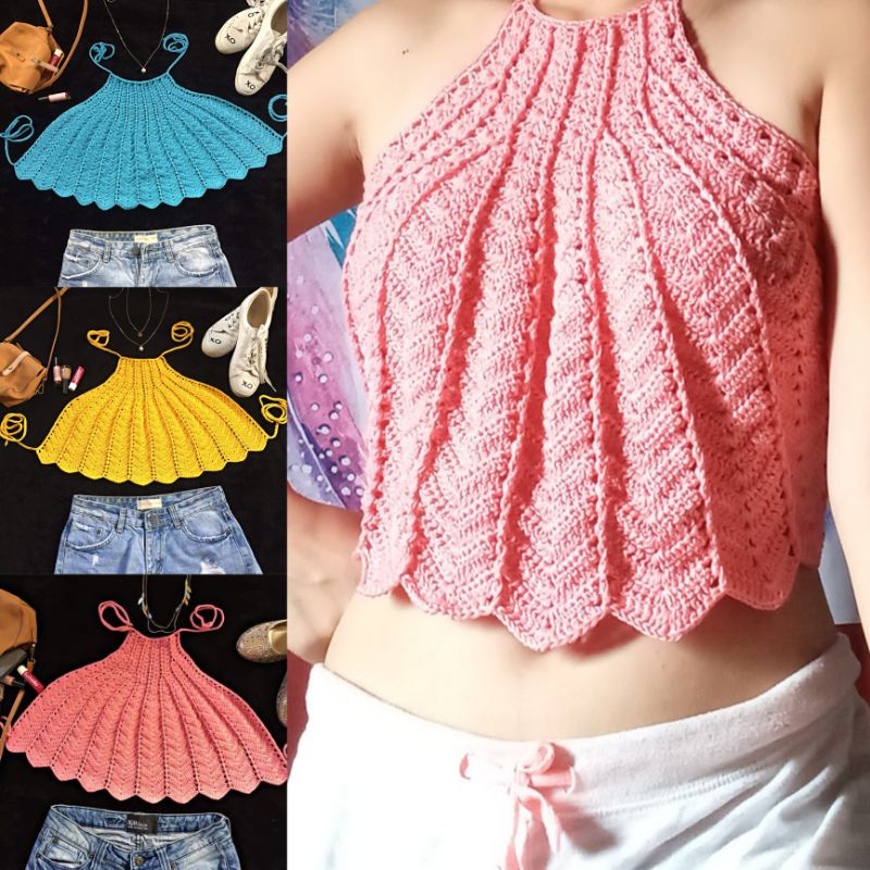 Clam Top Crochet/Summer top/Beach top | Shopee Philippines