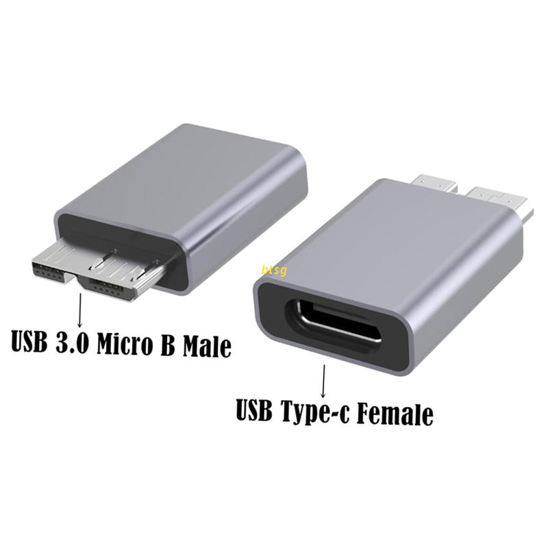 btsg Micro B USB C 3.0 Male to Type C Female Adapter Type-C USB3.0 ...