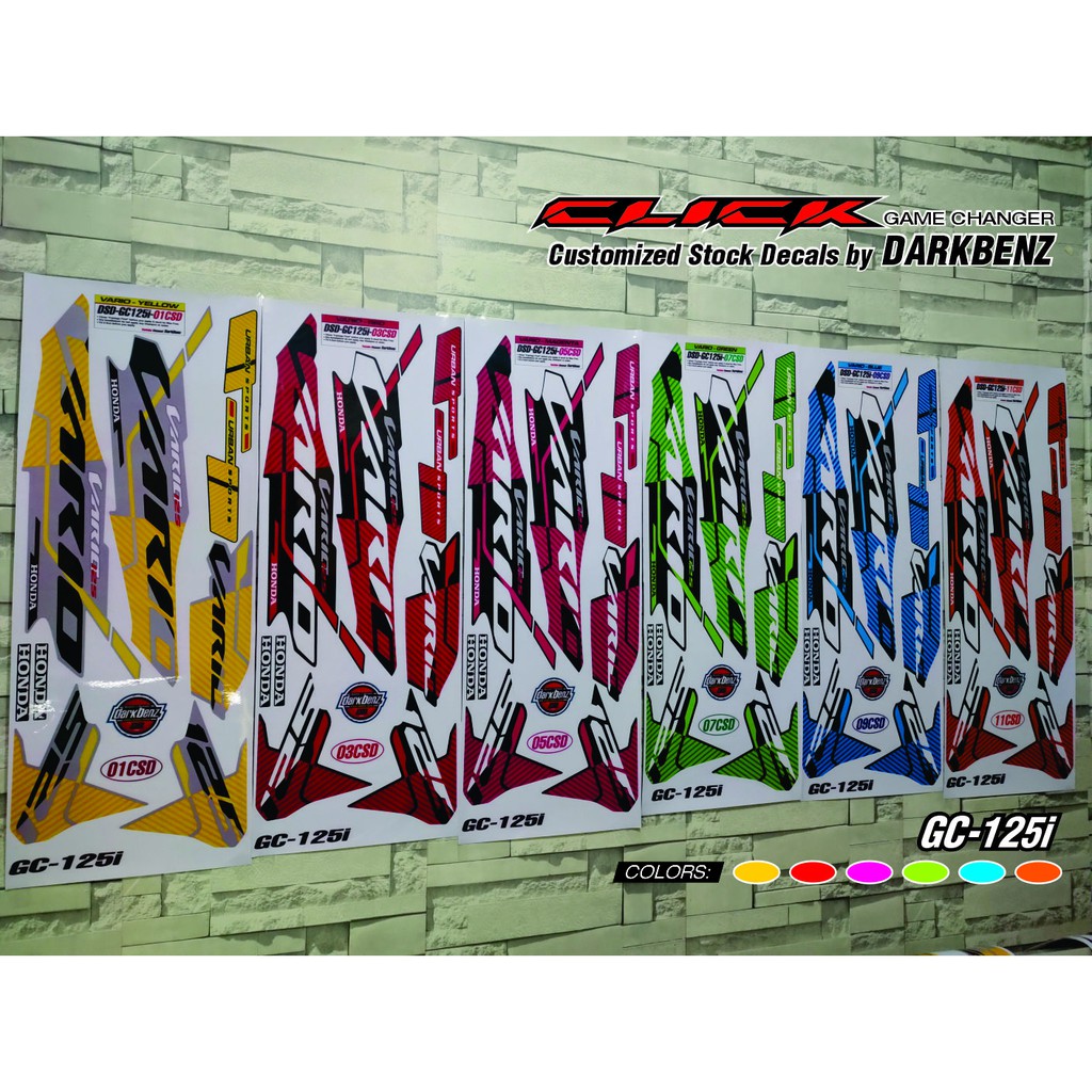 Honda Click Version 2 Vario New Concept Quality Printed Sticker Decals ...