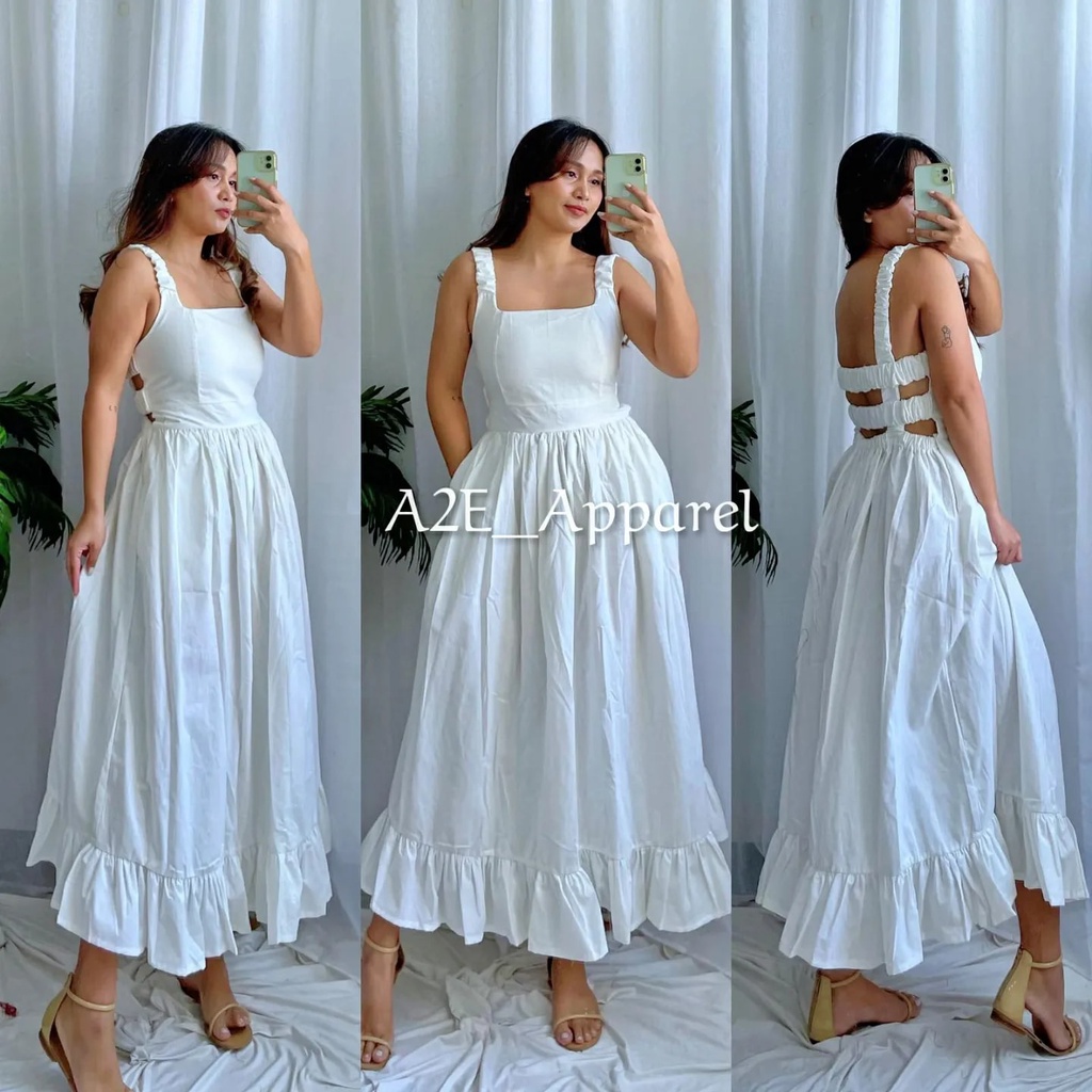 Basha Bea Backless Midi Waist Hugging Dress | Shopee Philippines