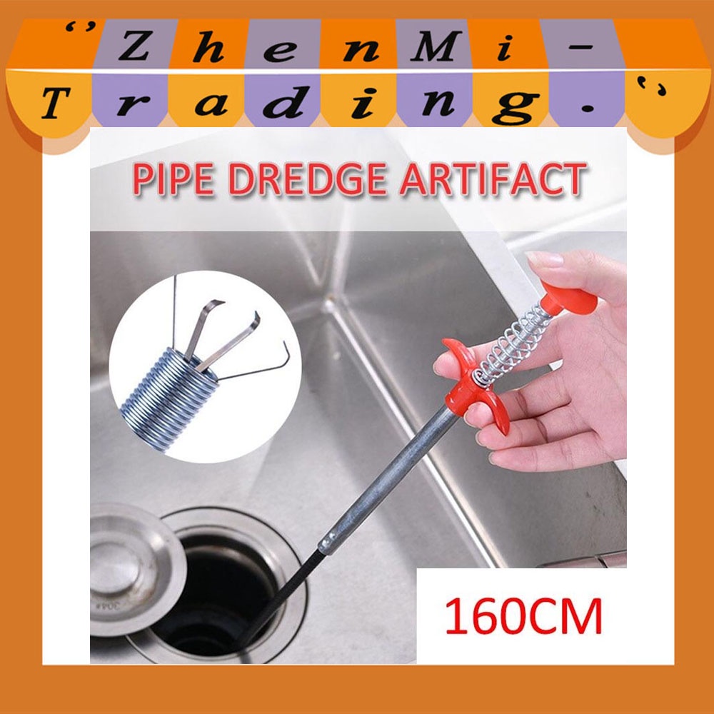 zhenmi-160CM Spring Pipe Dredging Tools, way Drain Snake, Drain Cleaner ...