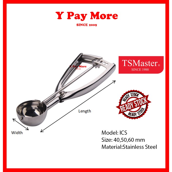 TSMaster High Quality Stainless Steel Heavy Duty Ice Cream Scoop/ Skop ...