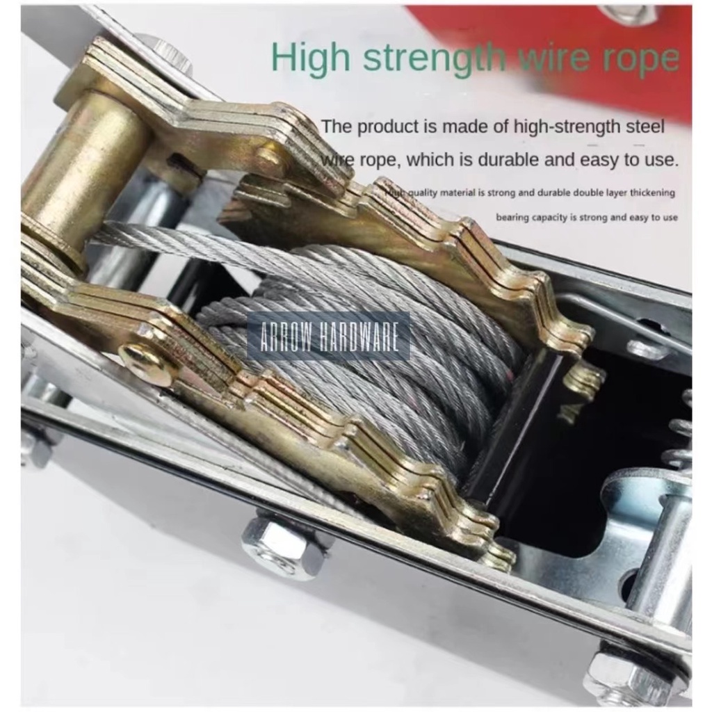 1T 2T 4T DOUBLE HOOK TIGHTENER Hand Cable Puller w/ 2 Hooks Double ...