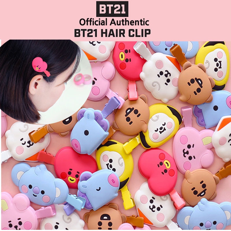 BTS BT21 Official Baby Hair Clip Hair Pins by Royche(1Pack 2ea Hair ...
