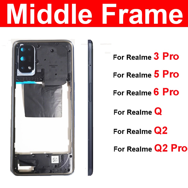 Front Frame Housing Bezel For OPPO Realme 3 5 6 Pro Q Q2 Q2 Pro Middle ...