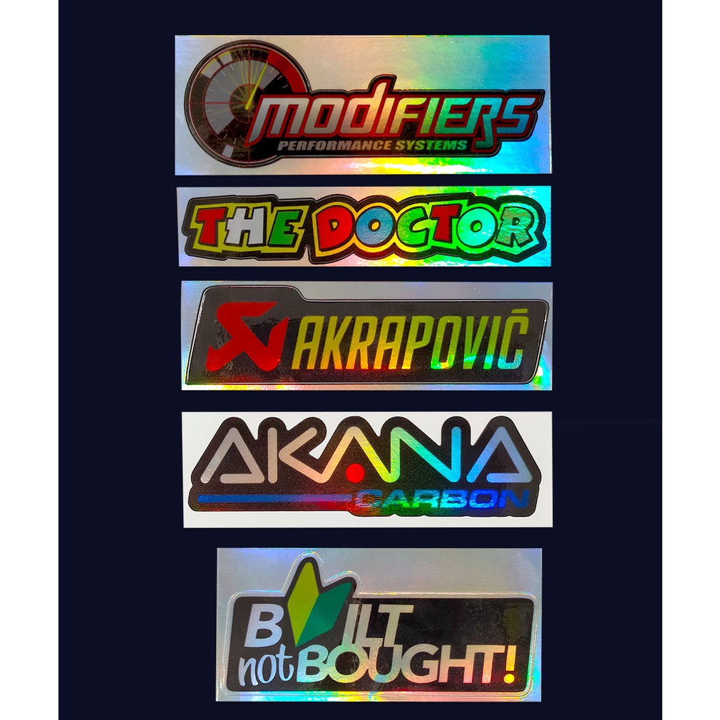 Hologram Thai Stickers - Modifier, Akana, Built Not Bought, Akrapovic ...