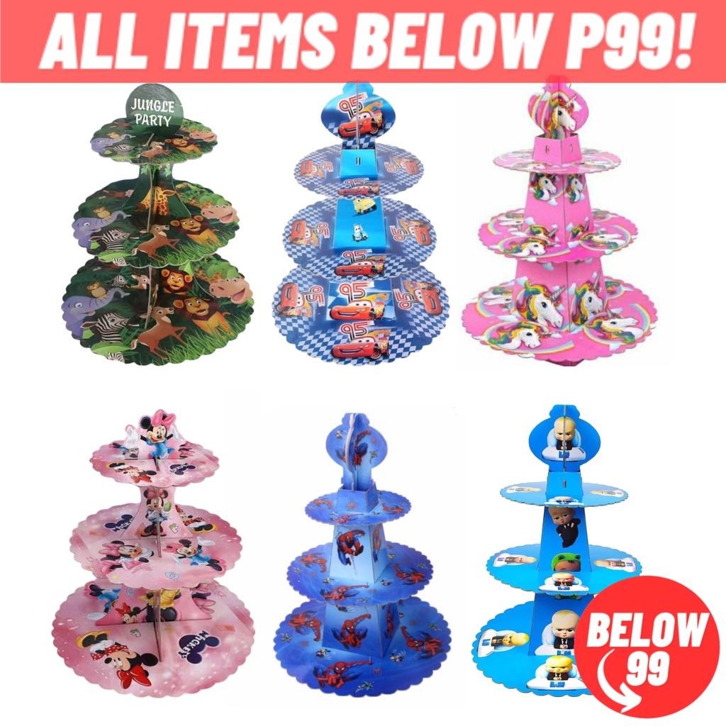 Cupcake Stand Character Paper 3 Layers Cake Display Cupcake Display ...
