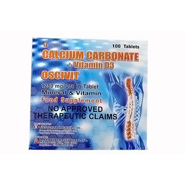 OSCIVIT/ CALCIFESAPH Calcium PLUS VITAMIN D (D3) 500mg 100 tablets ...