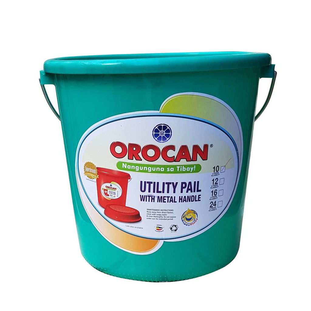 Orocan Utility Pail / Water Drum with Comfort Grip Handle 10-Liter 6002 Water Container / Timba ...